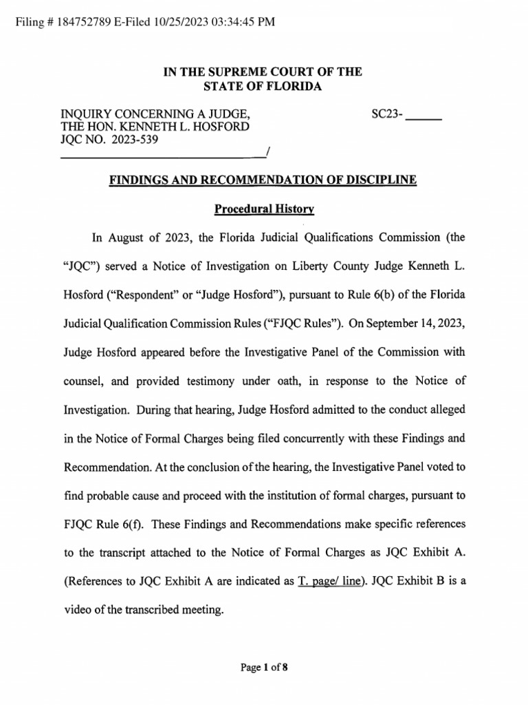 Bad Judge Petition - Report & Recommendation | PDF | Prosecutor | Judge