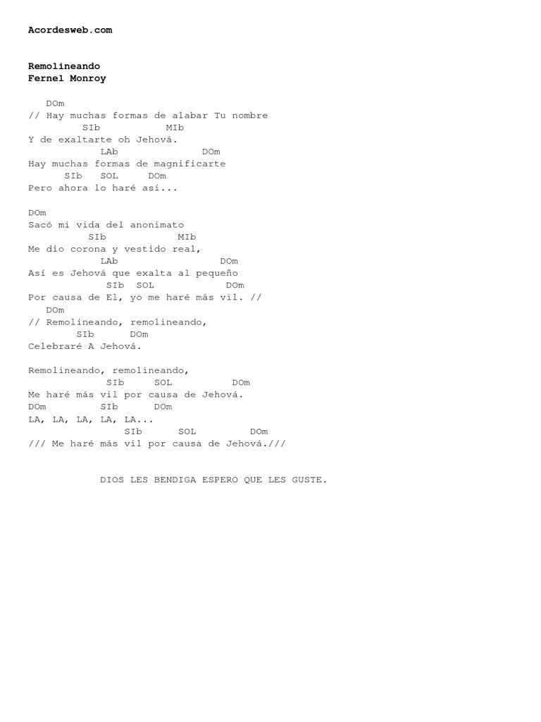 Remolineando Fernel Monroy Acordesweb Com | PDF