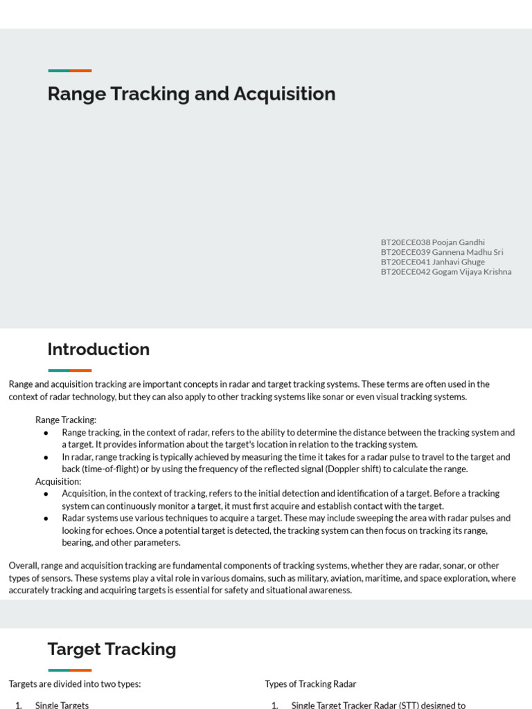 Range Tracking and Acquisition | PDF | Radar | Phase (Waves)