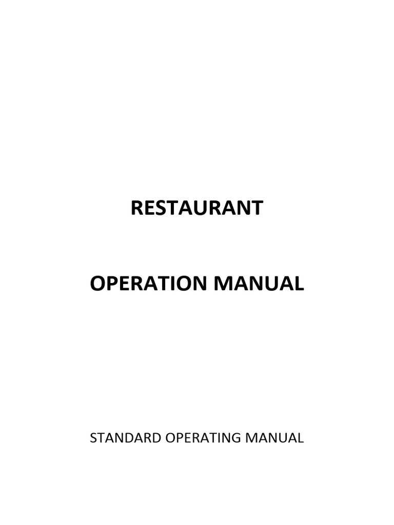 Restaurant Operations Guide | PDF | Salad | Restaurants