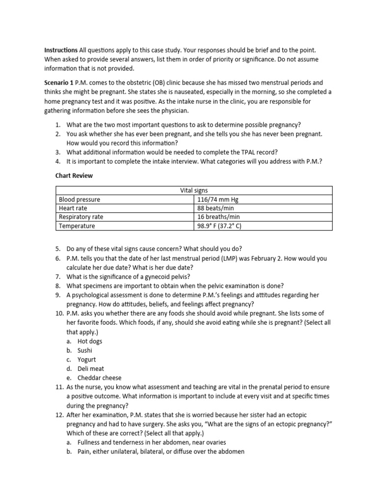Obstetrics Case Studies | PDF | Childbirth | Pregnancy