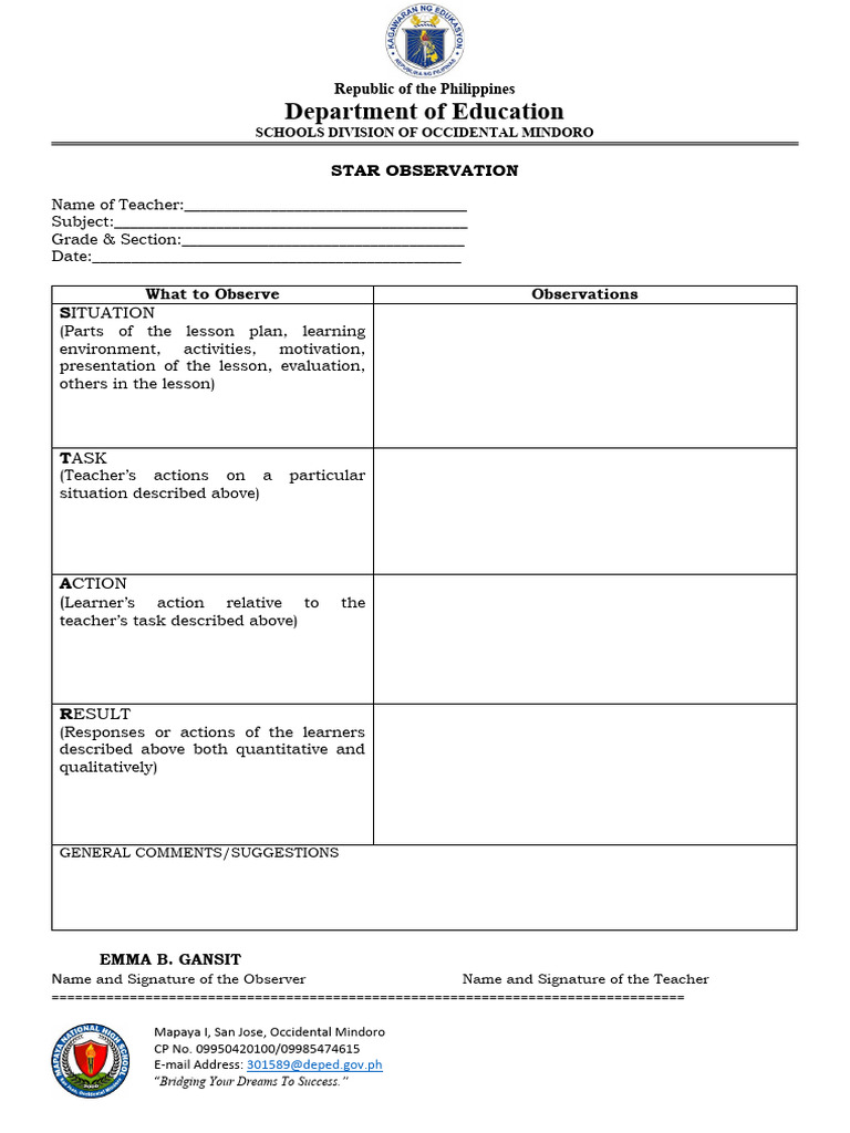 STAR Observation | PDF