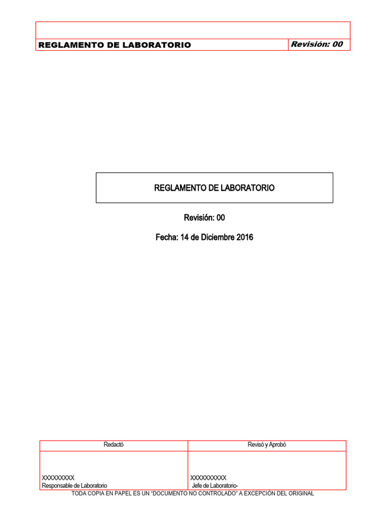 Reglamento de Laboratorio y Talleres | PDF | Laboratorios | Química