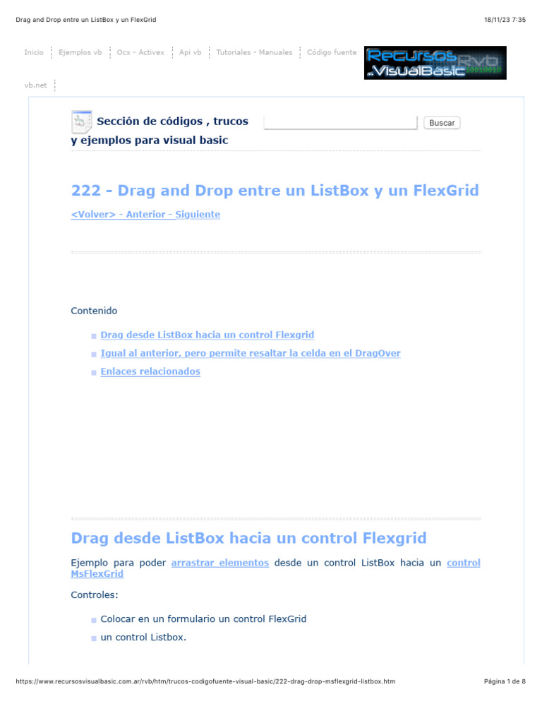 Drag and Drop Entre Un ListBox y Un FlexGrid | PDF | Paradigmas de ...