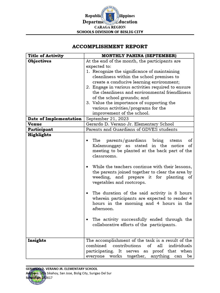 Pahina Acc Rep | PDF | Cognition | Learning