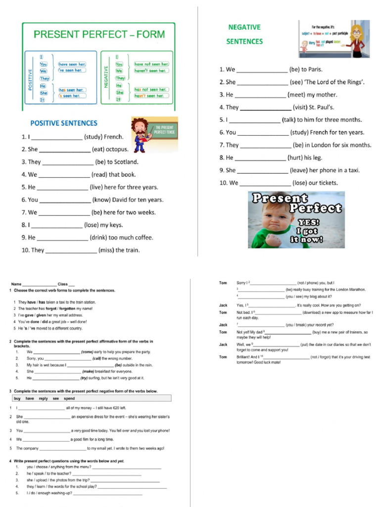 Present Perfect Practice Flyers | PDF