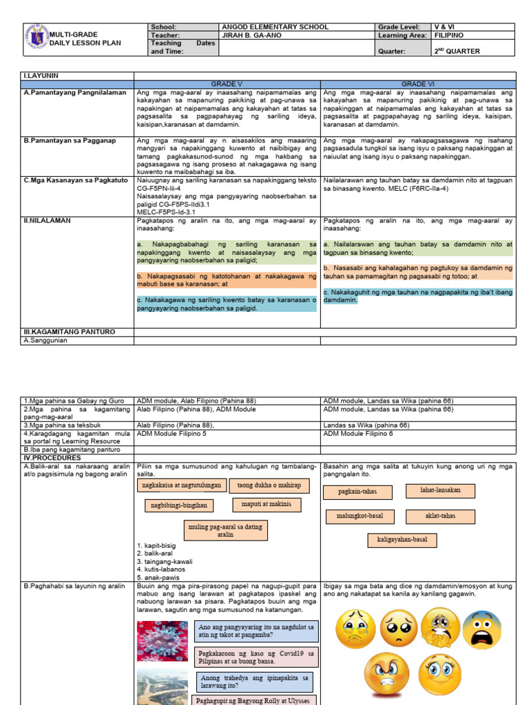 Jirah Grade 5 and 6 Cot Second Quarter | PDF