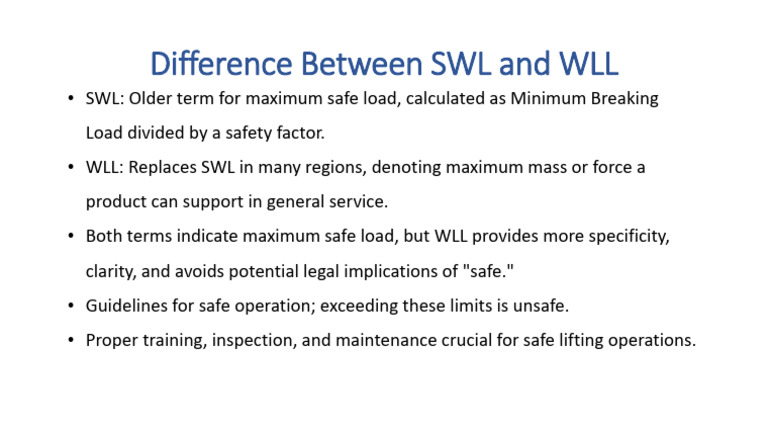 Difference Between SWL and WLL | PDF