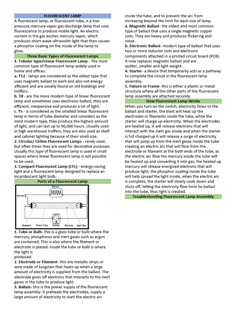 Fluorescent Lamp | PDF | Fluorescent Lamp | Incandescent Light Bulb