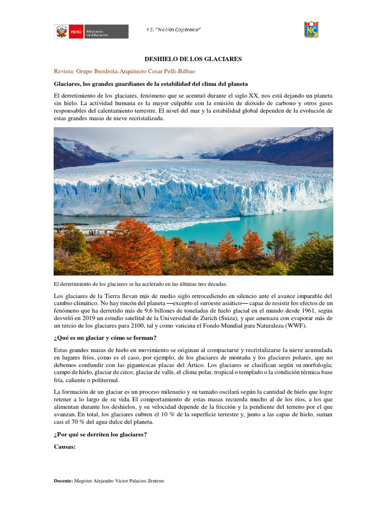 Deshielo de Los Glaciares | PDF | glaciar | Cambio climático