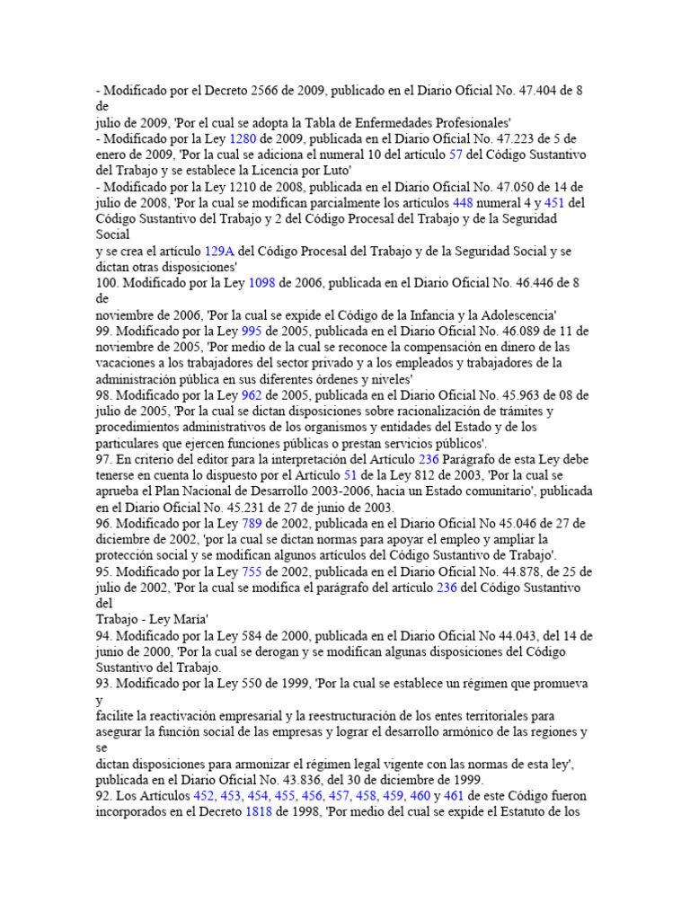 Cambios Legislativos en el Código Laboral | PDF | Gobernancia | Gobierno