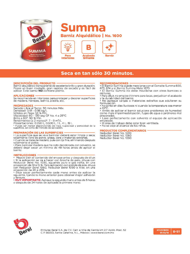 51 Barniz Summa Brillante | PDF