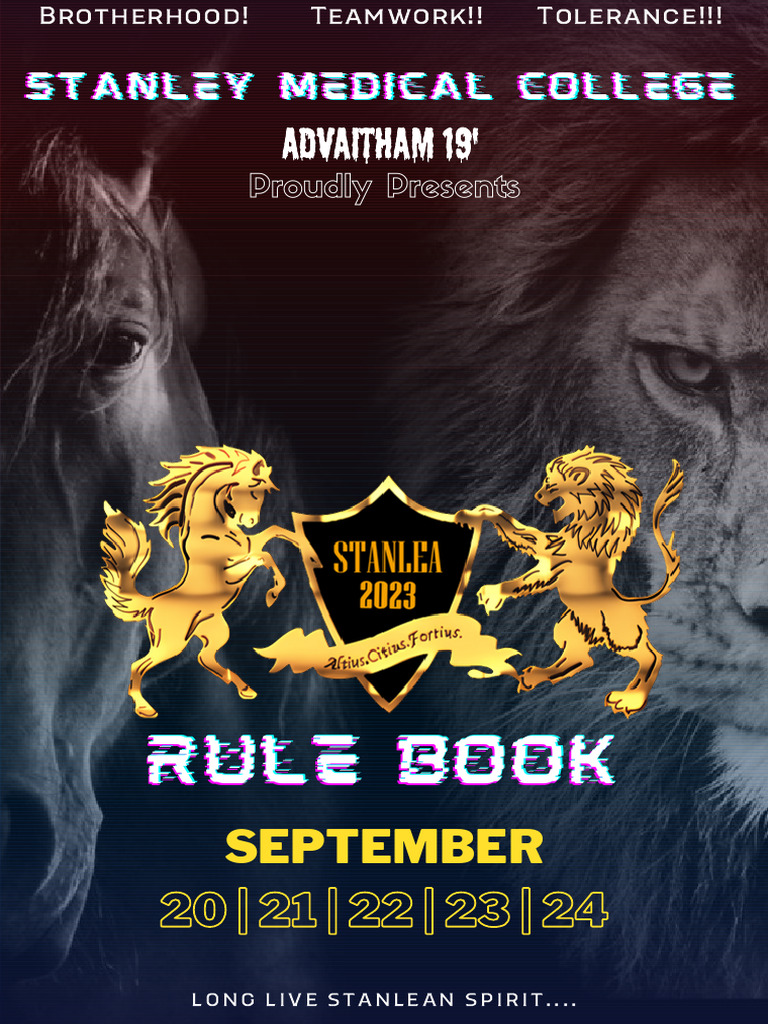 Stanlea '23 Rule Book | PDF | Sport Variants | Games Of Physical Skill