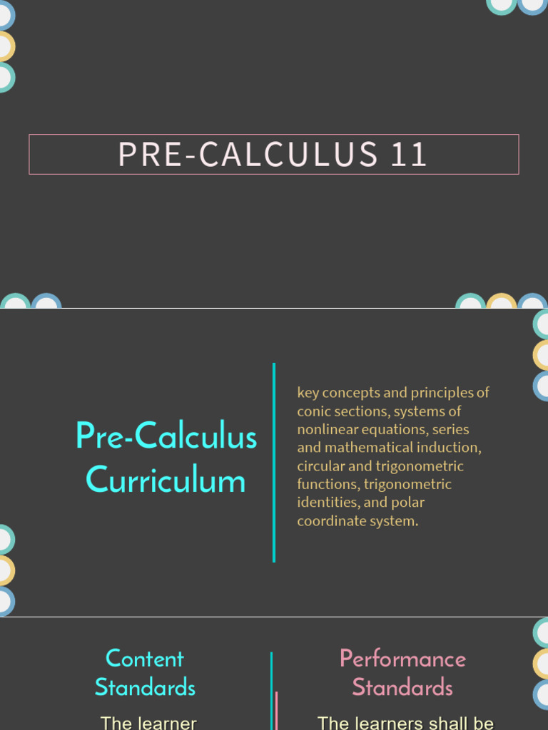 Pre-Calculus 11: Conic Sections Guide | PDF | Ellipse | Geometry