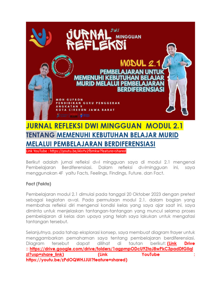MOH GUFRON - JURNAL REFLEKSI DWI MINGGUAN - MODUL 2.1 - PGP A9 - SMAN 7 CIREBON - KOTA CIREBON ...