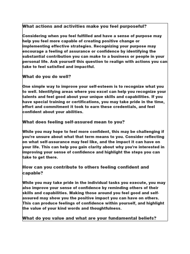 Self Confidence | PDF | Self Esteem | Goal