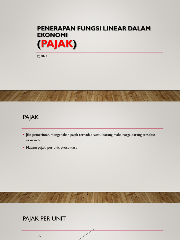 Pertemuan IV-Penerapan Fungsi Linear Dalam Ekonomi-Pajak | PDF Pertemuan IV-Penerapan Fungsi Linear Dalam Ekonomi-Pajak | PDF