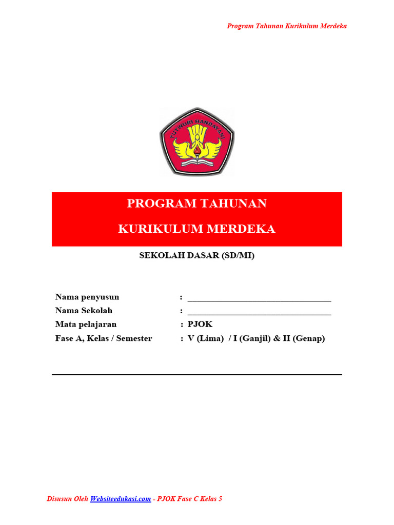 Prota Pjok Kelas 5 Kurmer | PDF