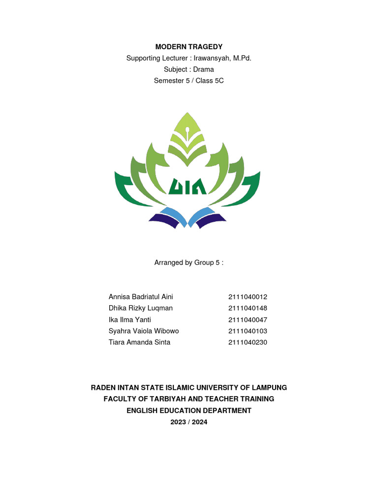 Paper Group 5 Modern Tragedy Drama 5C | PDF | Tragedy | Narrative