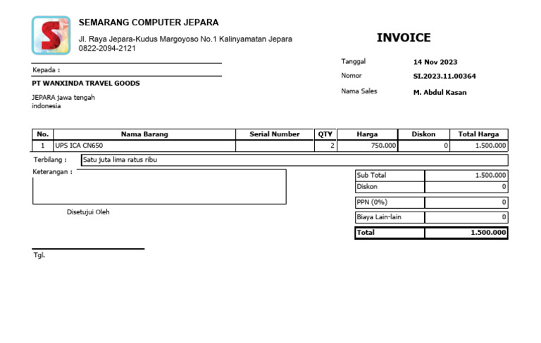 Invoice PT Wanxinda Travel | PDF