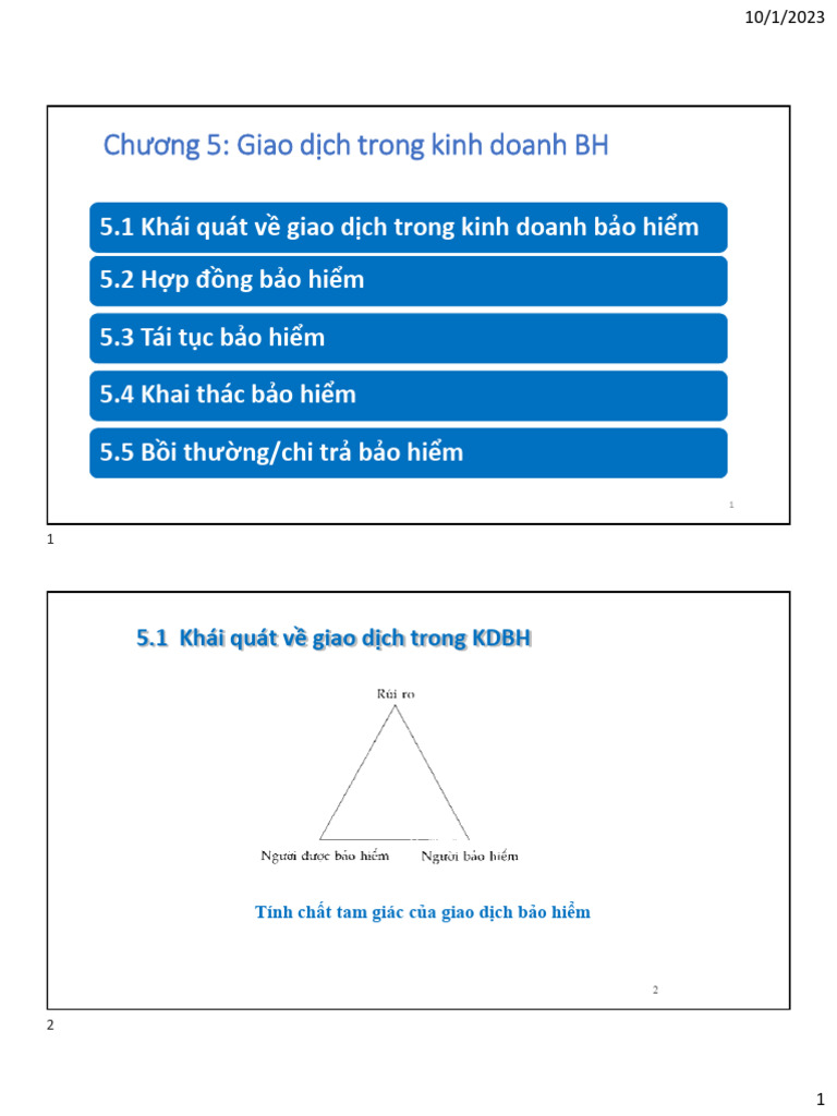 823 NLBH Ch5 Giao Dịch KDBH St | PDF