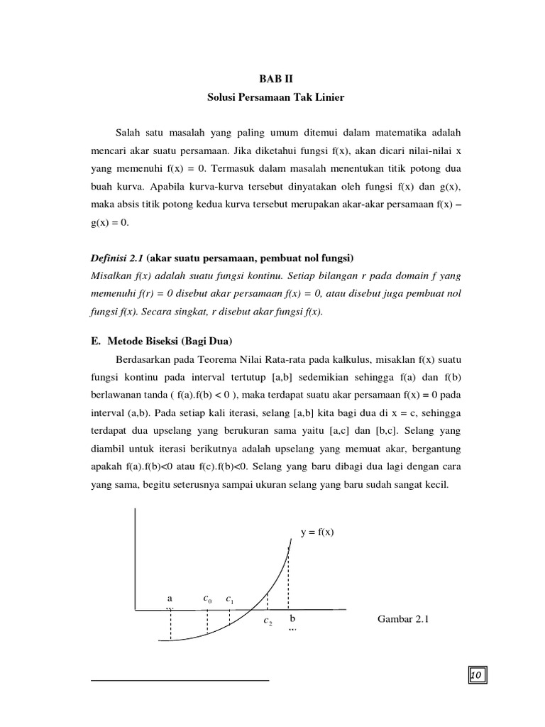 Materi Metode Biseksi (Bagi Dua) | PDF