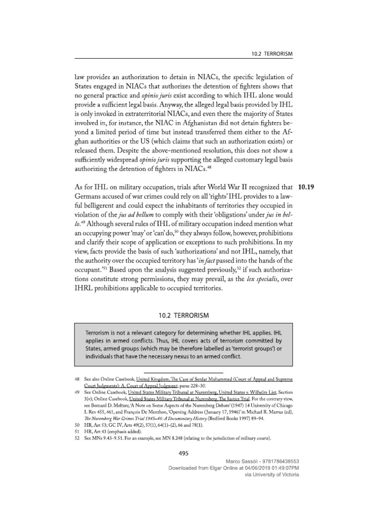 Terrorism and Drones in IHL | PDF