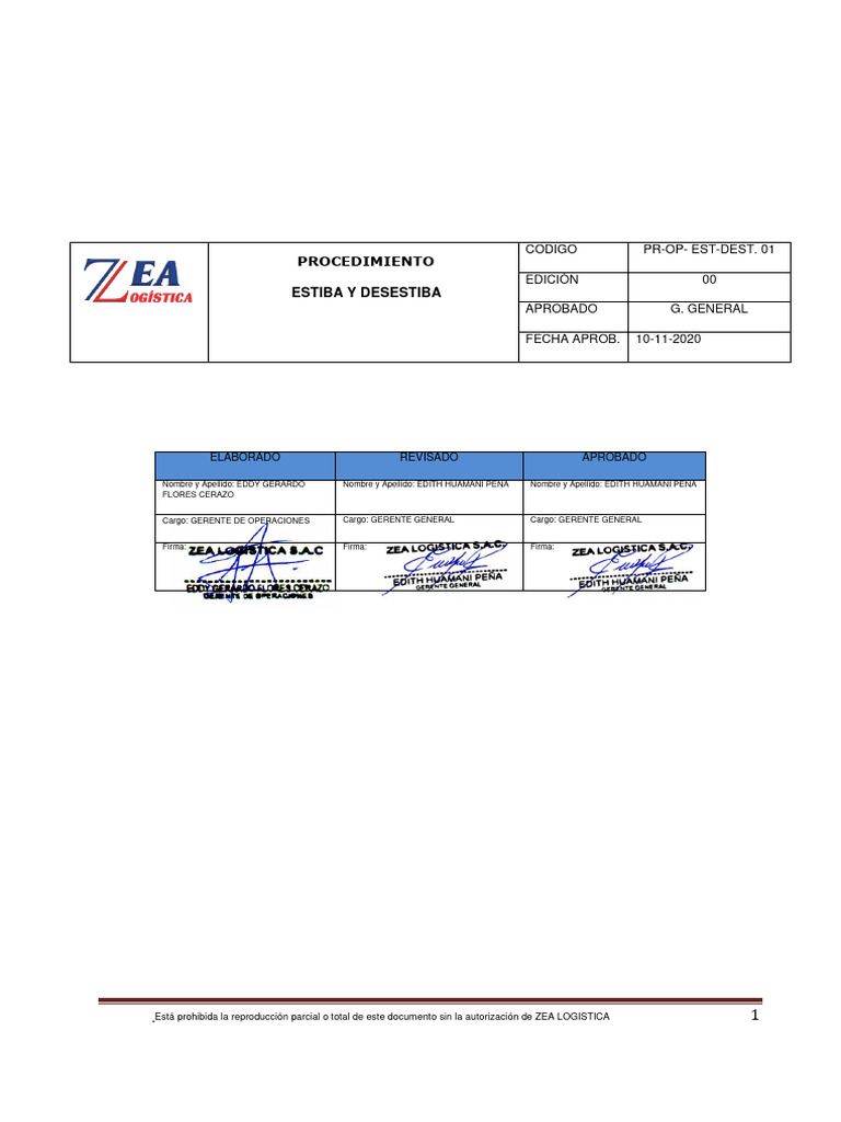 Procedimiento de Estiba y Desestiba | PDF | Tecnología