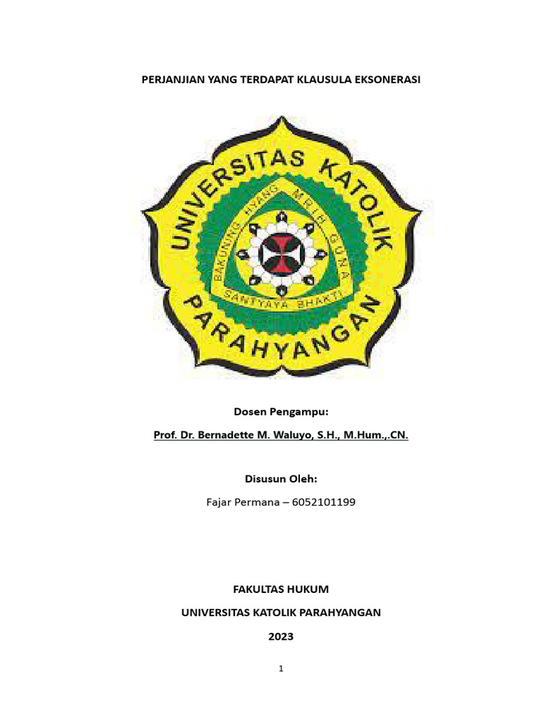 Fajar Permana - Hukum Perlindungan Konsumen - A - Tugas 1 - Klausula ...