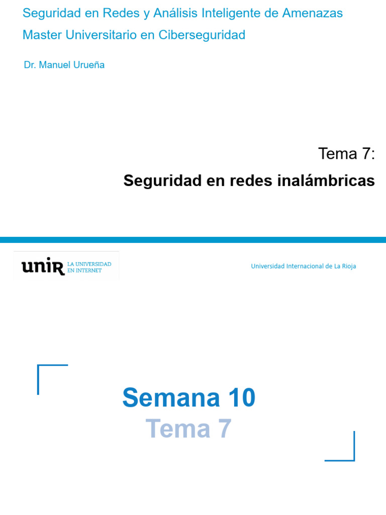 Seguridad en Redes Inalámbricas: Tema 7 | PDF | Ieee 802.11 | Wifi