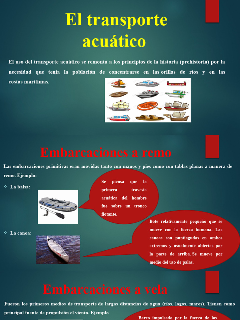 Evolución del Transporte Acuático | PDF | Buques | Canoa