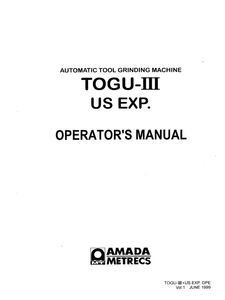 TOGU3 Operator's Manual | PDF