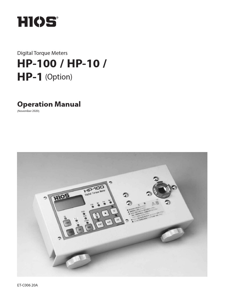 HP-100 / HP-10 / HP-1: (Option) | PDF | Switch | Screw