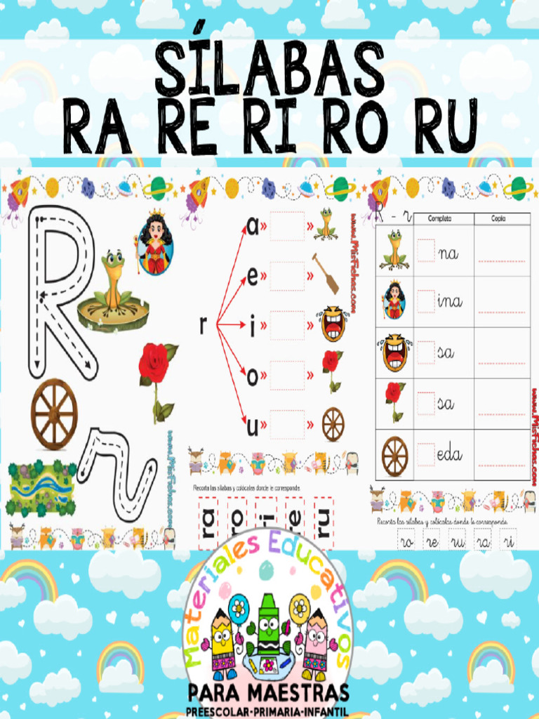 Fichas para Trabajar Sílabas Ra Re Ri Ro Ru Recopilado Por Materiales ...