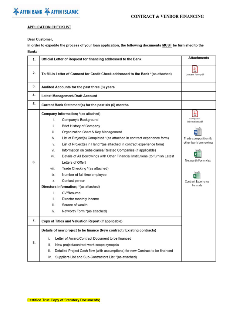 Loan Application Checklist 2025 | PDF | Articles Of Association | Banks