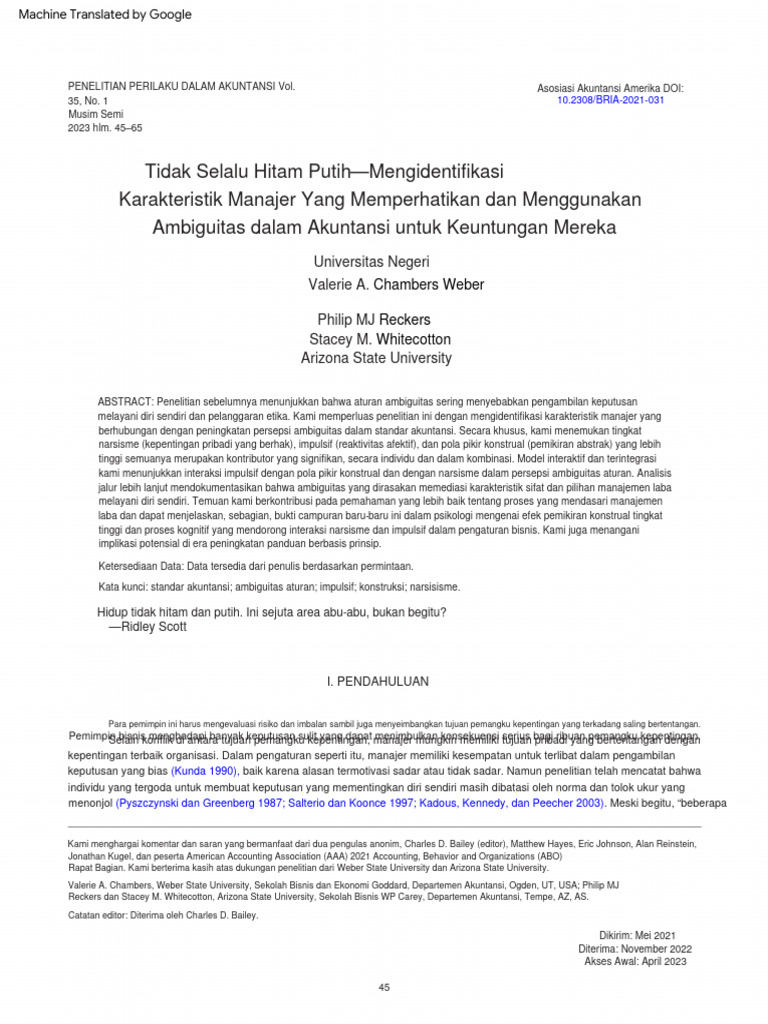 Tidak Selalu Hitam Putih-Mengidentifikasi Karakteristik Manajer Yang ...