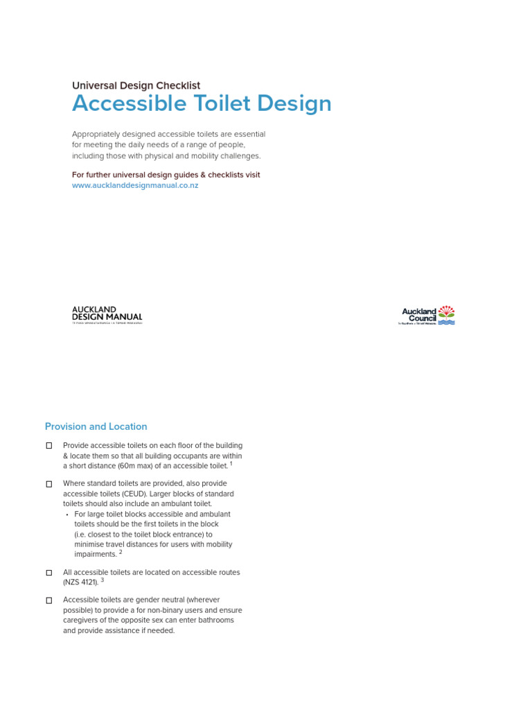 Accessible Toilet Design Guidelines | PDF | Door | Wheelchair
