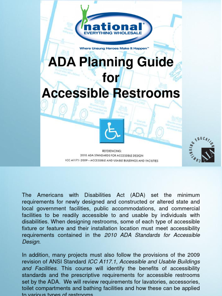 ADA Guide for Accessible Restrooms | PDF | Accessibility | Public Toilet