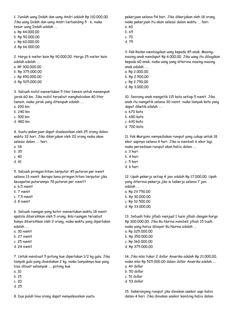 MTK 7 Perbandingan | PDF