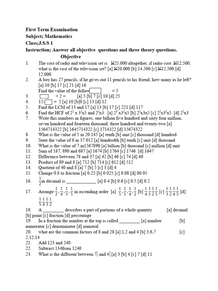 JSS 1 | PDF | Agriculture