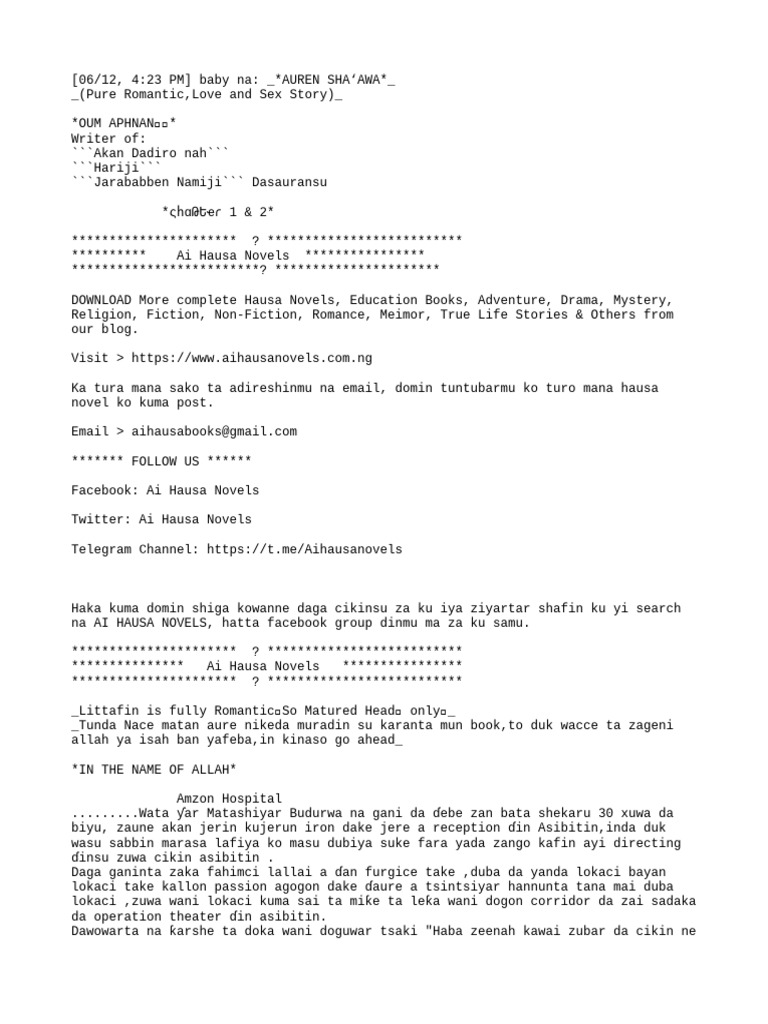 AUREN SHA'AWA (WWW - Aihausanovels.com - NG) | PDF