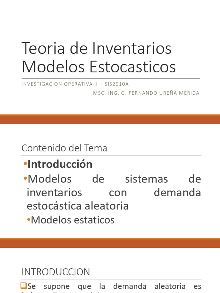 Teoria de Inventarios Modelos Estocasticos | PDF | Inventario | Ecuaciones