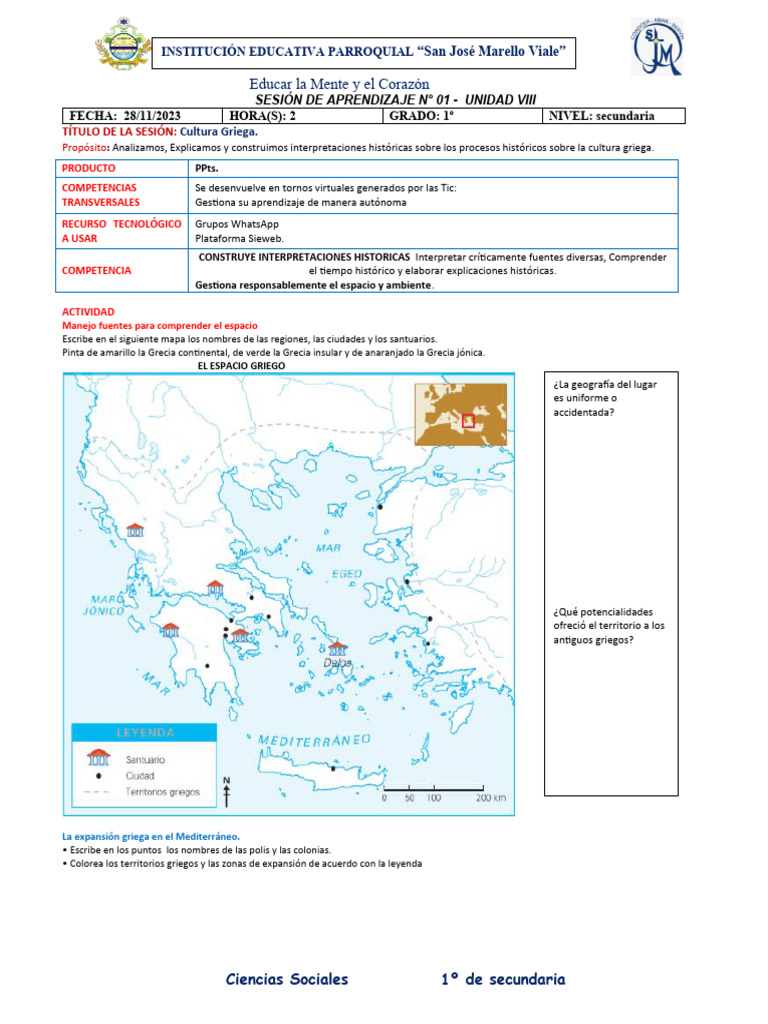 1 SESION VIII U Activ. | PDF | Antigua Grecia | Esparta