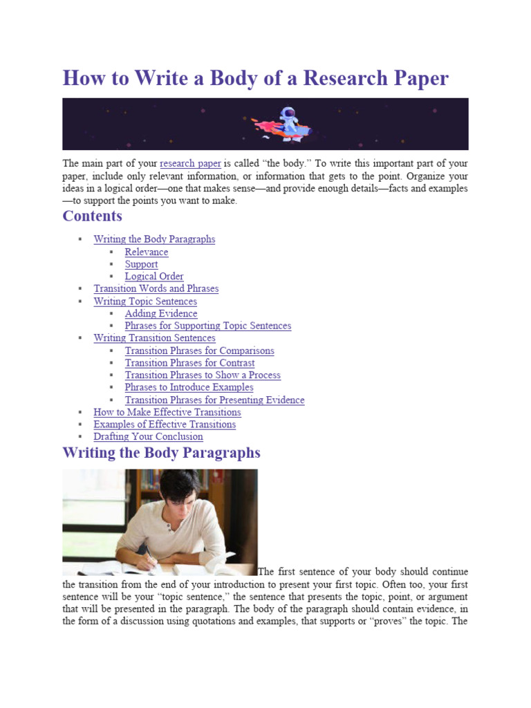 How To Write A Body of A Research Paper | PDF | Paragraph | Evidence