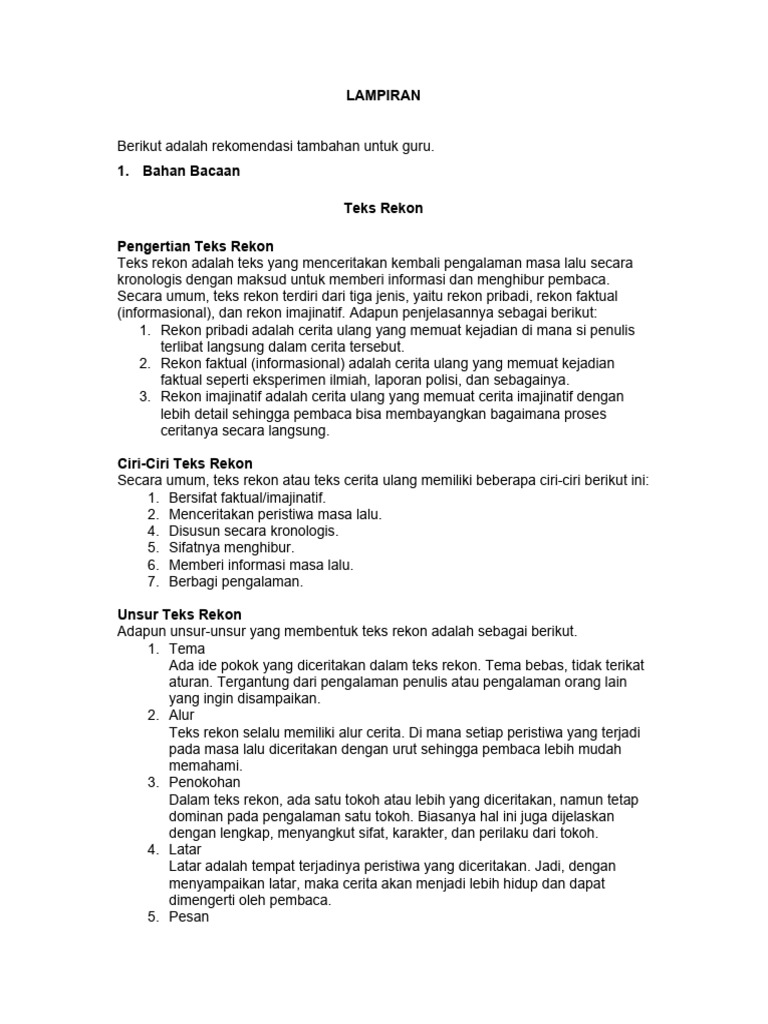 Panduan Teks Rekon untuk Guru | PDF | Seni & Disiplin Bahasa