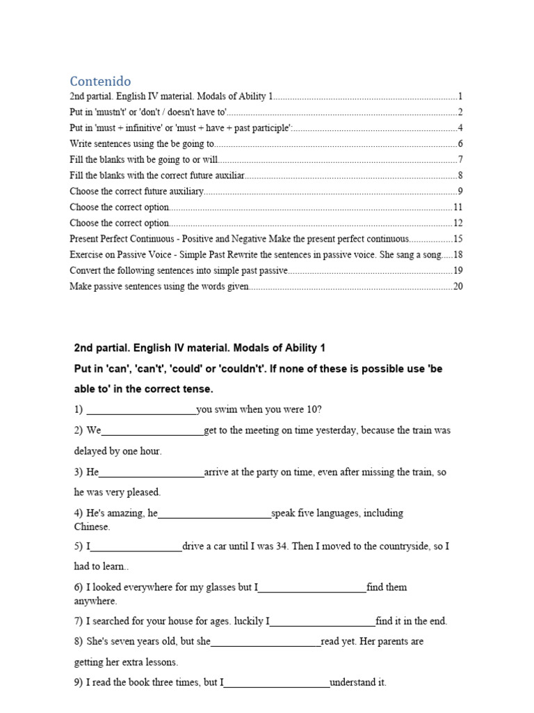 3nd Partial Material English IV | PDF | Grammar | Linguistics