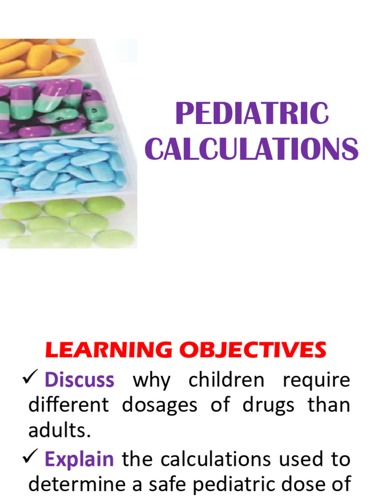 Pediatric Calculation | PDF | Dose (Biochemistry) | Chemistry
