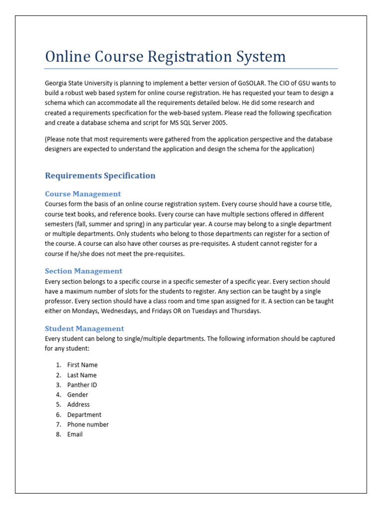 Online Course Registration System | PDF | Information Retrieval | Databases