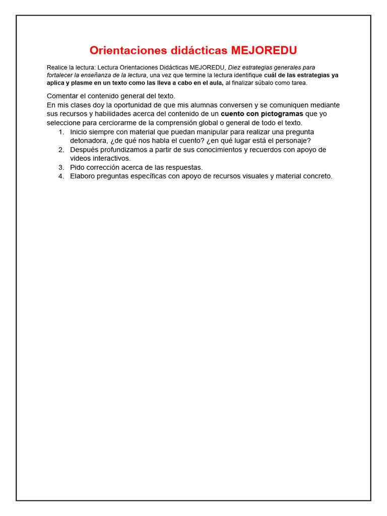 Act 5. Orientaciones Didácticas MEJOREDU | PDF