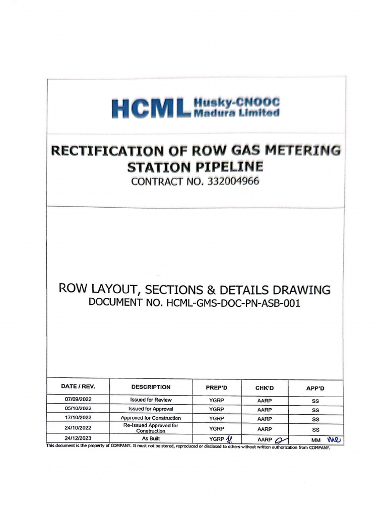 HCML-GMS-DOC-PN-ASB-001 ROW Layout, Sections & Details Drawing | PDF ...